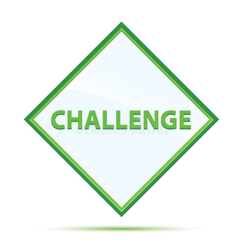 Challenge Modern Abstract Green Diamond Button Stock Illustration ...