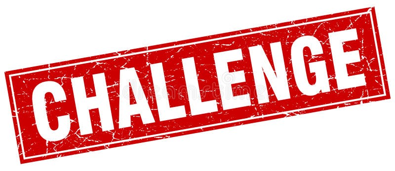 Challenge Red Square Grunge Stamp Stock Vector - Illustration of vector ...