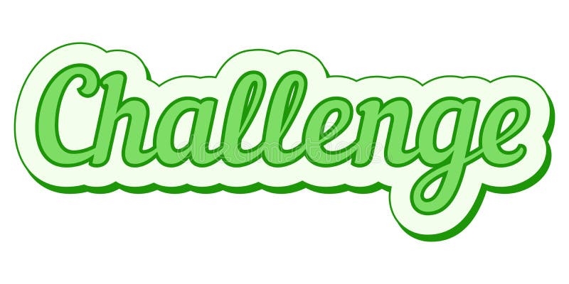 Challenge Sticker Green Grunge Vector Pop Art Challenge Banner Stock ...