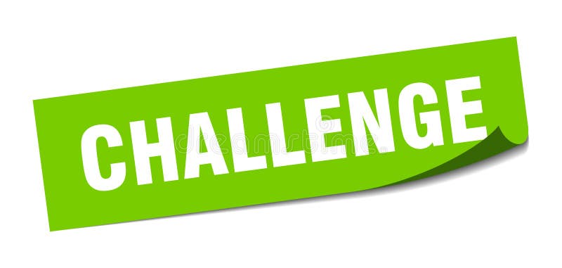 Challenge Sticker Green Grunge Vector Pop Art Challenge Banner Stock ...