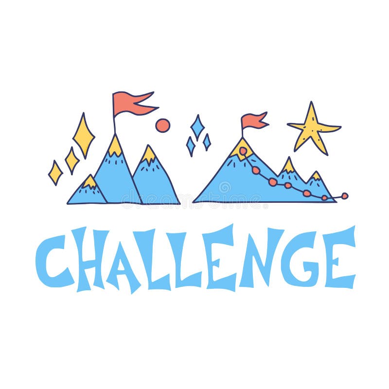 Challenge Stylized Text. Vector Hand Drawn Quote Stock Vector ...
