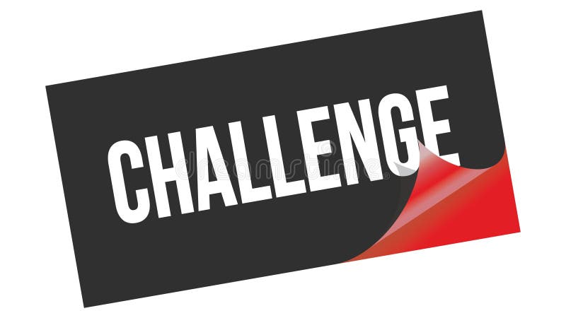 CHALLENGE Text Written on Blue Round Label Badge. Stock Illustration ...