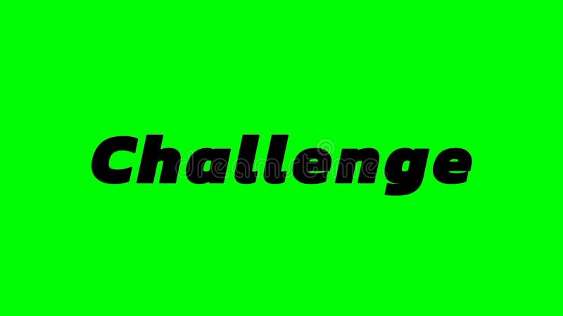 Challenge Text Green Screen Animated Video Stock Video - Video of ...