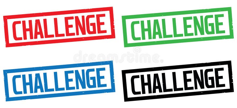CHALLENGE Text, on Rectangle Border Stamp Sign. Stock Illustration ...