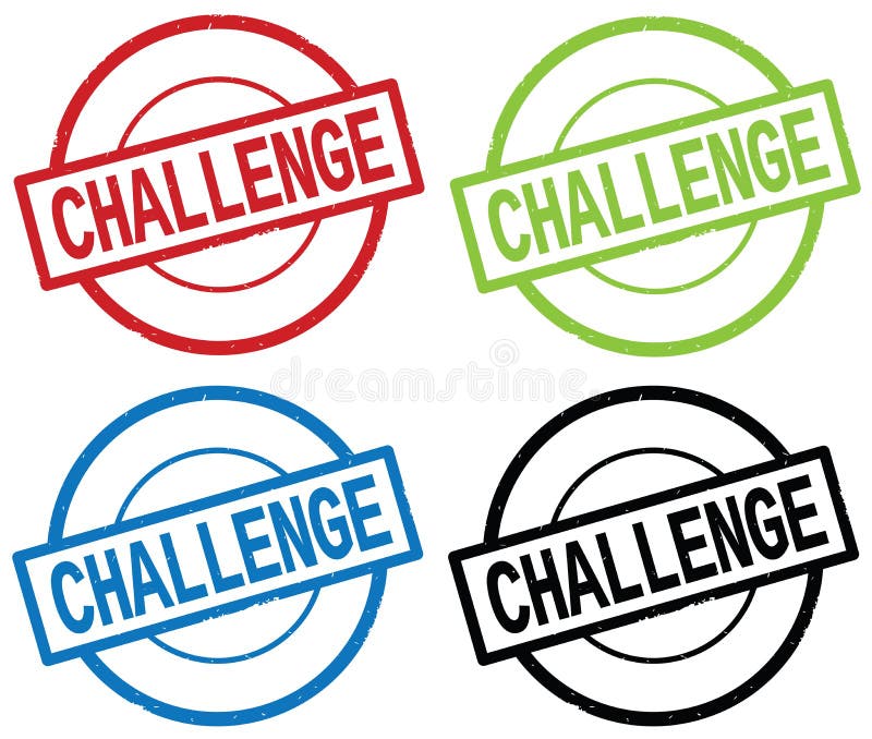 CHALLENGE Text, on Round Simple Stamp Sign. Stock Illustration ...