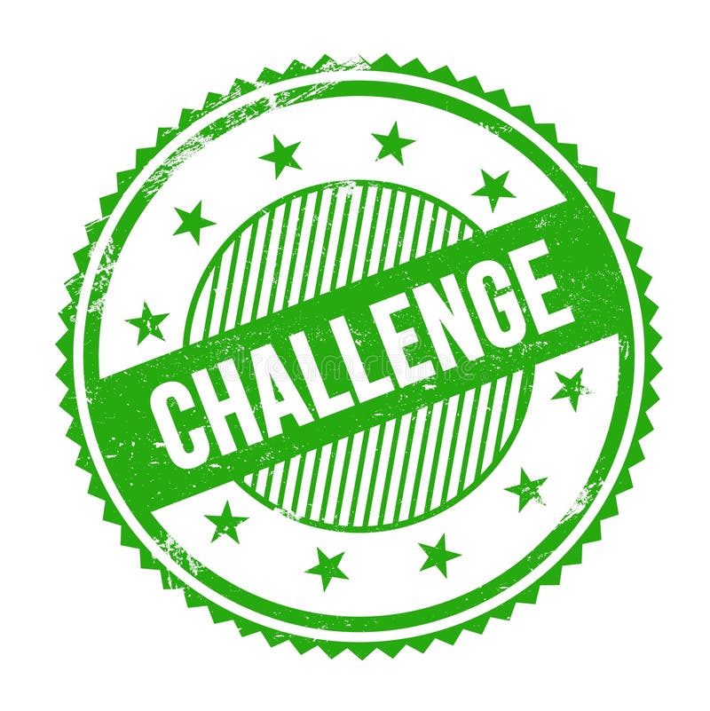 CHALLENGE Text Written on Green Grungy Round Stamp Stock Illustration ...