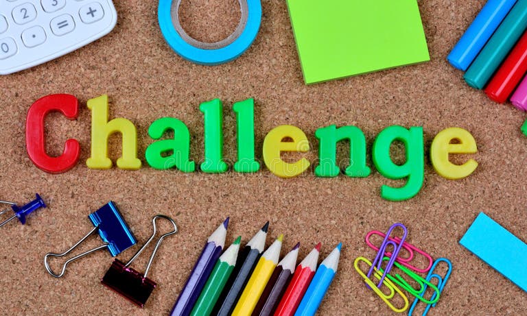 Challenge word on cork stock image. Image of inspiration - 83472517