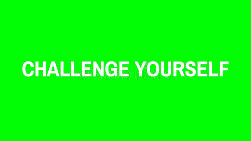 Challenge Yourself Text Green Screen Animated Video Stock Footage ...