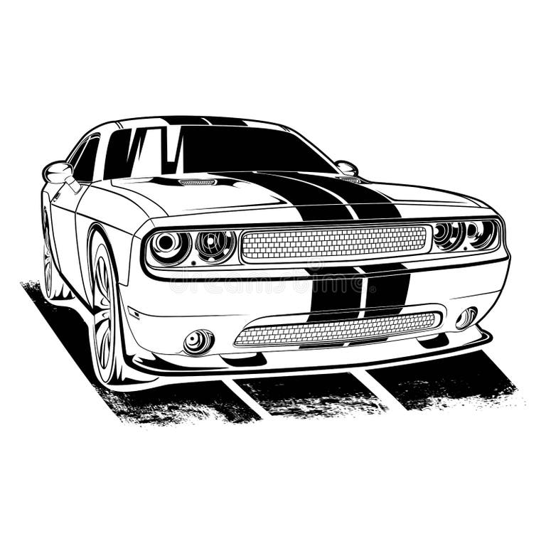 Challenger SRT Car Illustration Stock Vector - Illustration of fast ...