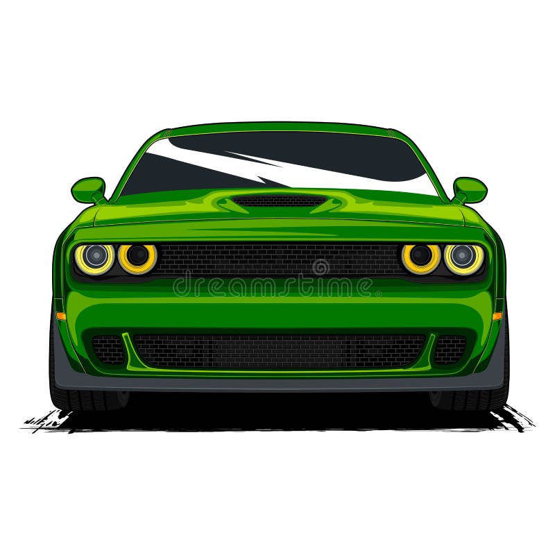 Challenger SRT Car Illustration Stock Illustration - Illustration of ...