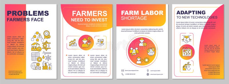 Challenges Farmers Face Red Gradient Brochure Template Stock Vector ...