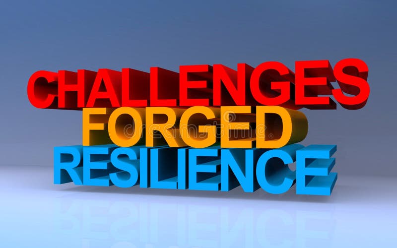 Challenges Forged Resilience on Blue Stock Illustration - Illustration ...