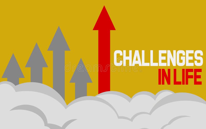 Challenges in Life Concept. Arrows Moving Up in the Sky Stock ...