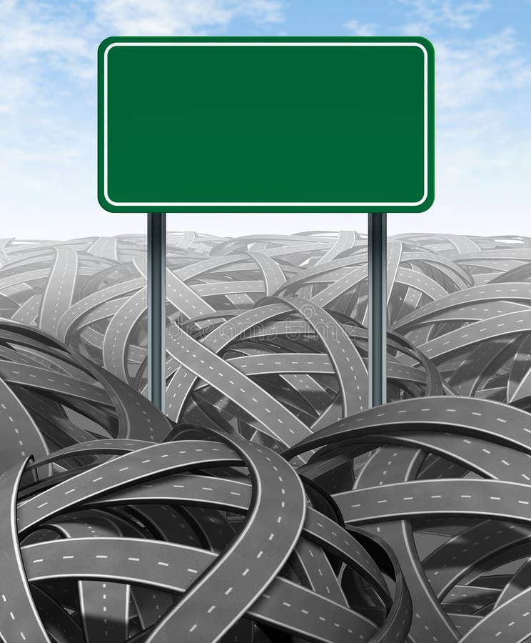 Challenges and Obstacles with Blank Highway Sign Stock Illustration ...