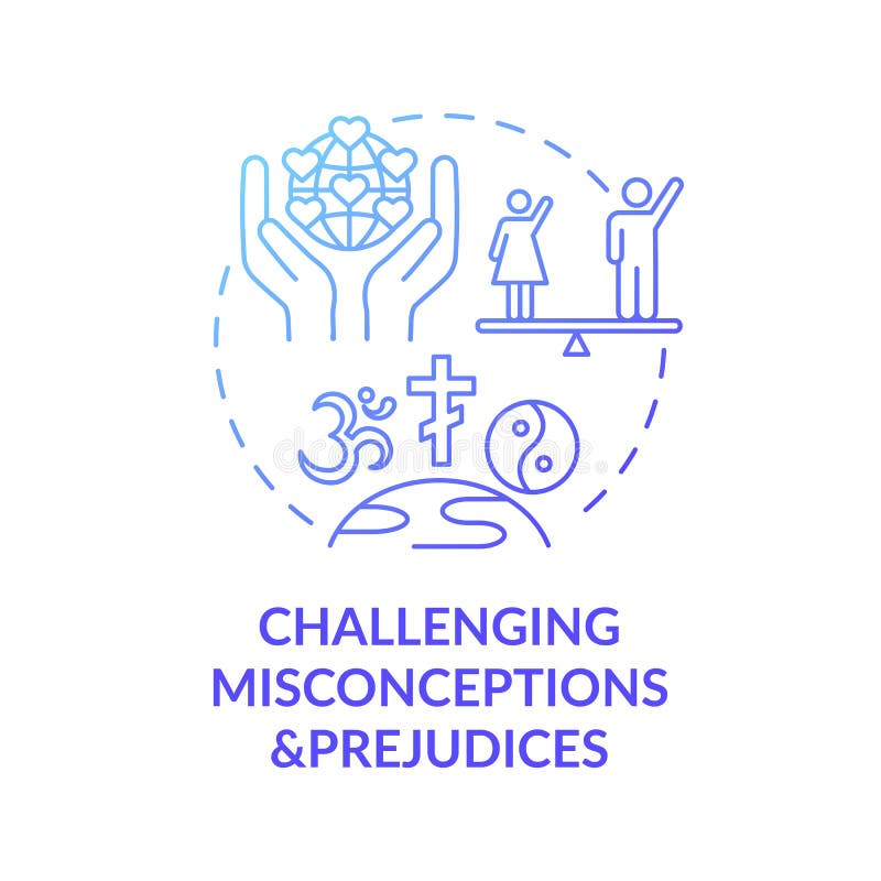 Challenging Misconceptions and Prejudices Blue Gradient Concept Icon ...