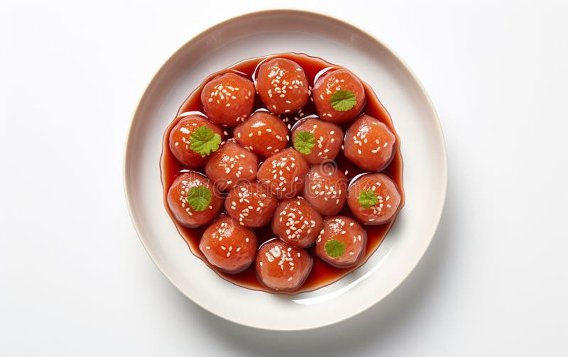 Cham Cham Delicacy Set Against a White Background -Generative Ai Stock ...