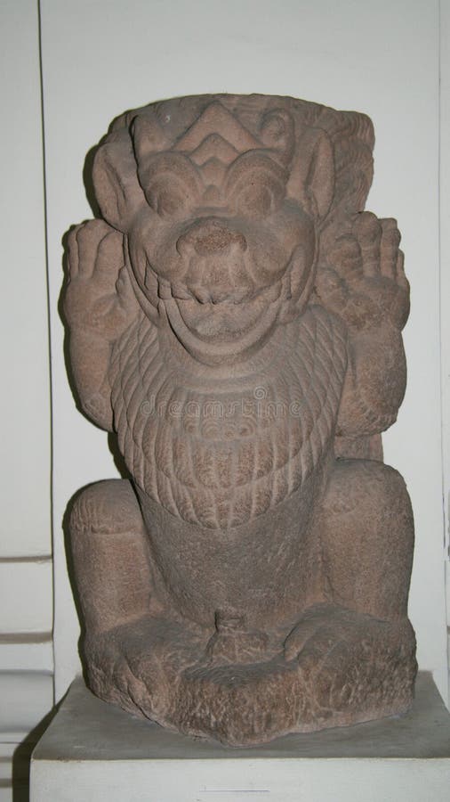 Dog Like Statue - Cham Museum Stock Photo - Image of statue, department ...