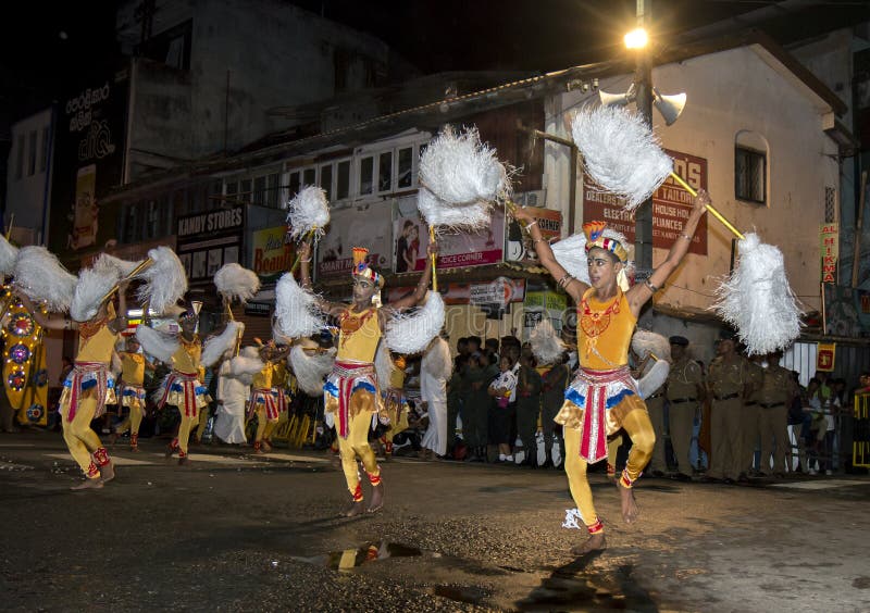 Chamara Dancers Perform during the Esala Perahera at Kandy in Sri Lanka ...