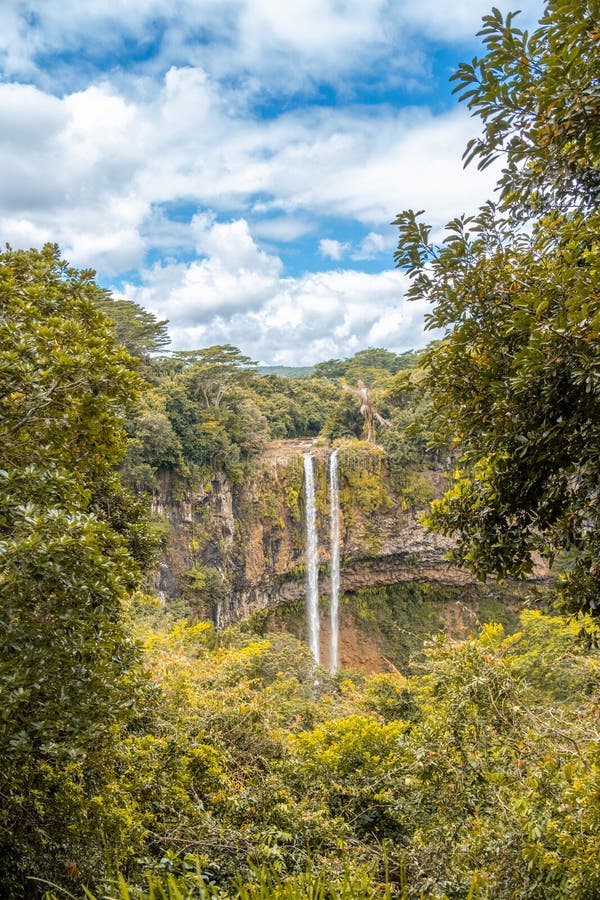 Chamarel Waterfall in Mauritius - Viewpoint Stock Image - Image of ...
