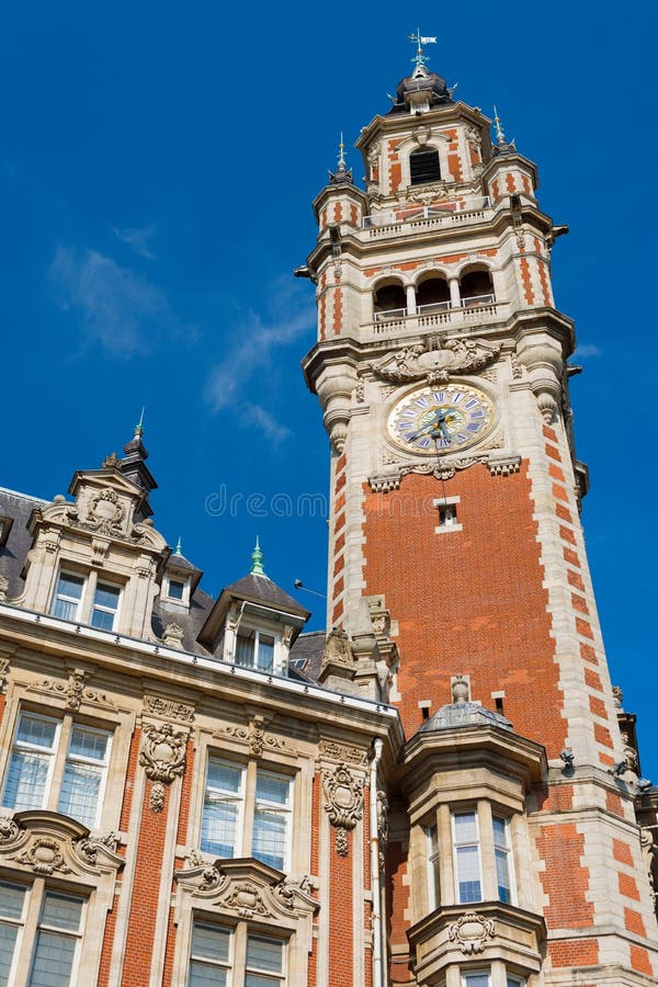 Chamber of Commerce in Lille in a Sunny Day Stock Photo - Image of ...