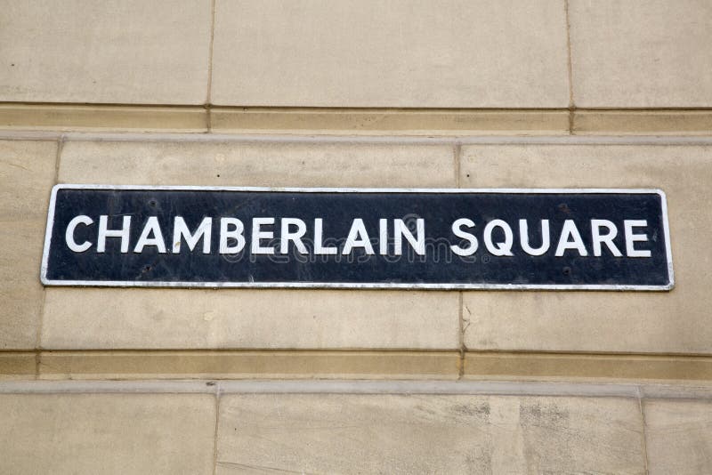 Chamberlain Square Street Sign Editorial Photo - Image of font, england ...