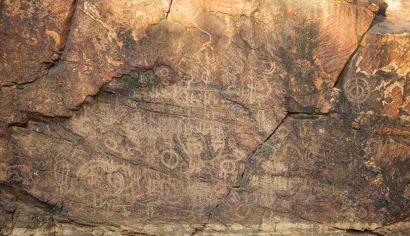 Chambers Gorge Aboriginal Engraving Site. South Au Stock Image - Image ...