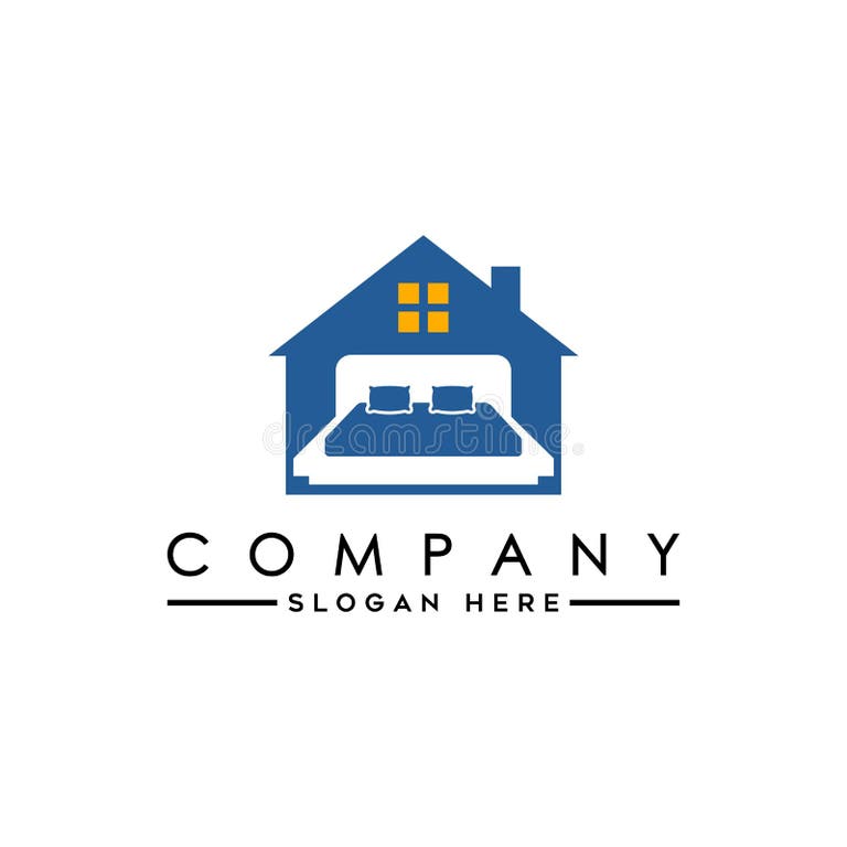 Chambres et logo de lits illustration stock. Illustration du pièce ...