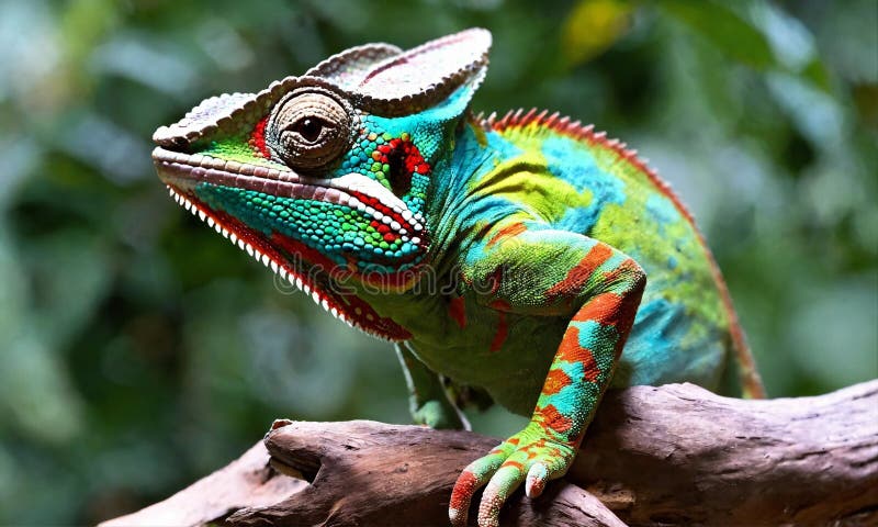 Chameleon on a Branch. Chameleon on a Tree Lizard, Chameleon, Reptile ...