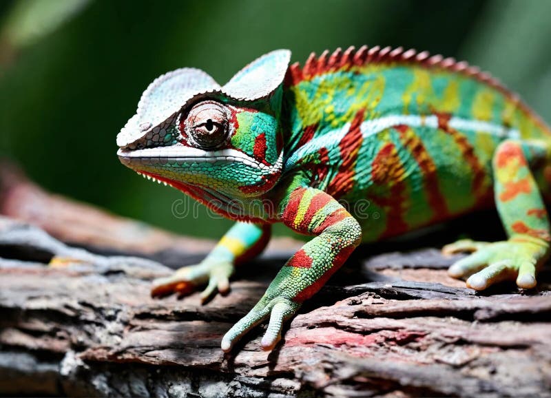 Chameleon on a Branch. Chameleon on a Tree Lizard, Chameleon, Reptile ...