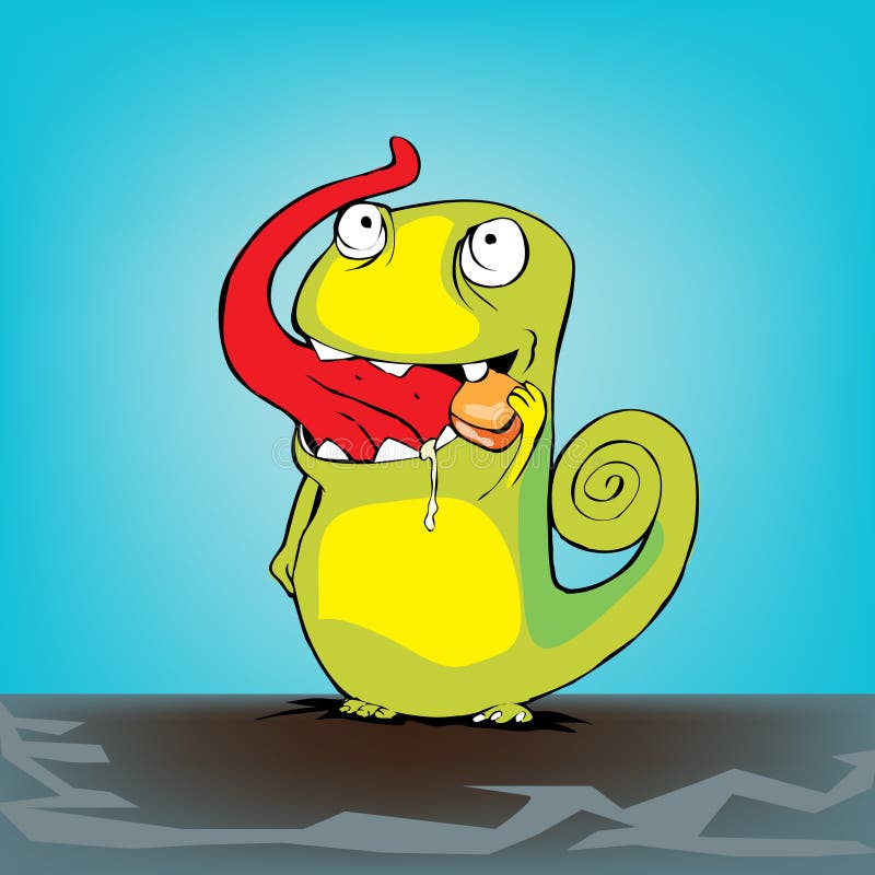 Chameleon with candy stock vector. Illustration of teeth - 21177658