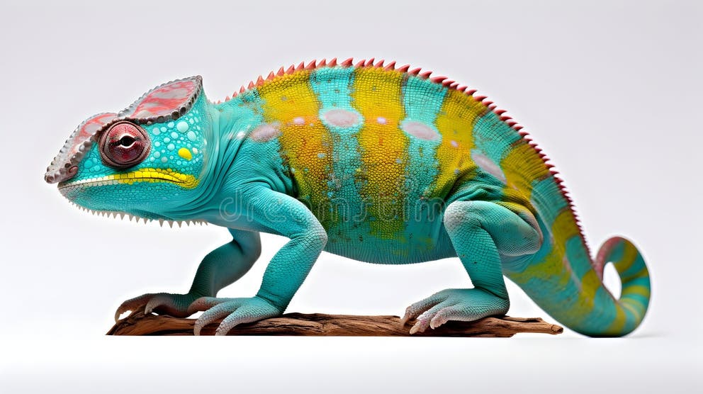 A Chameleon Changing Colors Stock Illustration - Illustration of ...