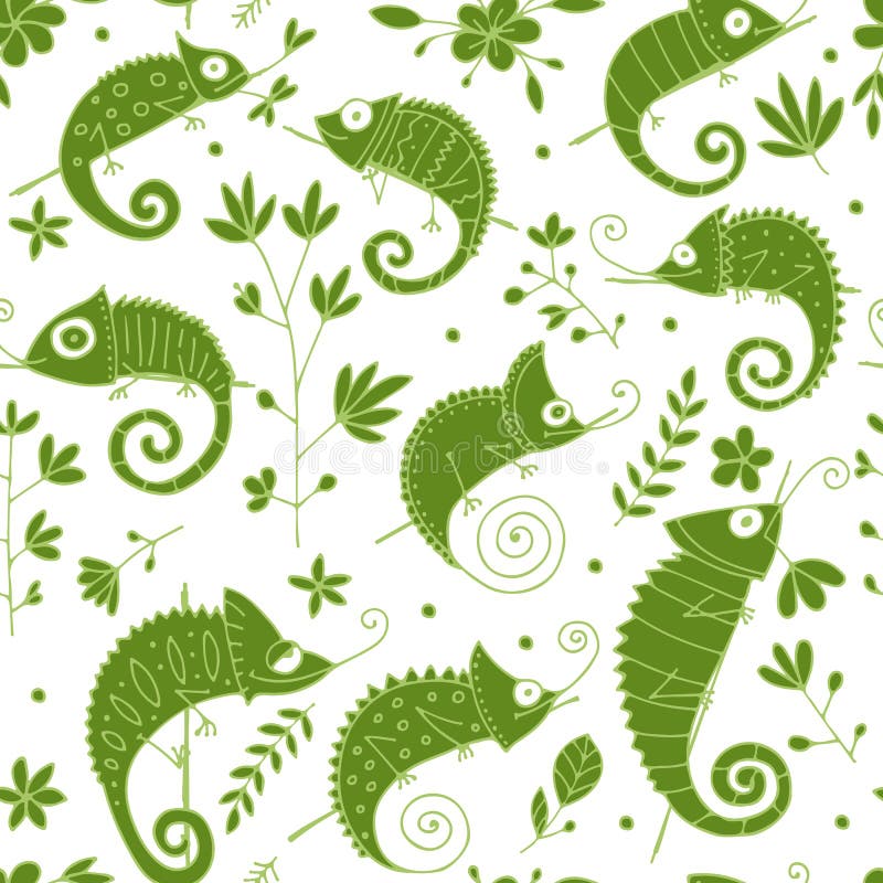 Chameleon Collection, Seamless Pattern for Your Design Stock Vector ...