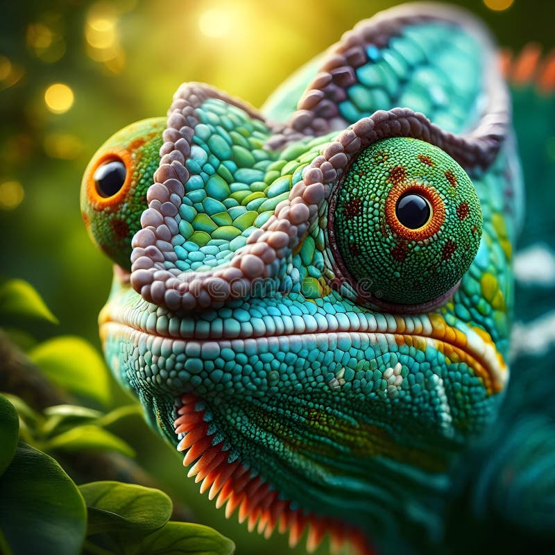 Chameleon Face Neutral Ai Generator Stock Illustration - Illustration ...