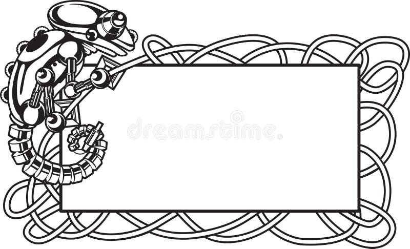 Chameleon lizard frame stock vector. Illustration of construction ...