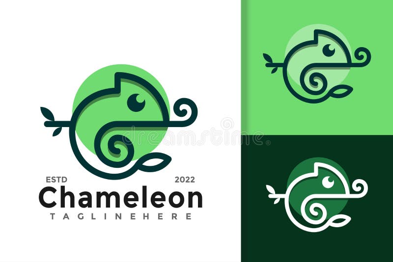 Chameleon Logo Design Vector Template Stock Vector - Illustration of ...