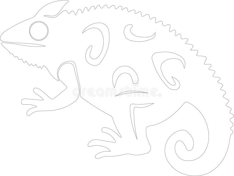 Chameleon Outline Silhouette Generative Ai Stock Vector - Illustration ...
