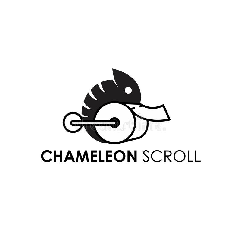 Chameleon Scroll Logo Design Concept Stock Vector - Illustration of ...