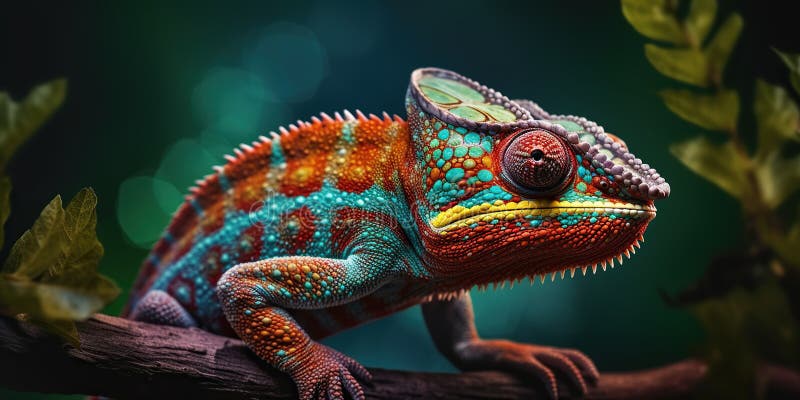 A Chameleon Shifting Its Colors, Representing Adaptability and Change ...