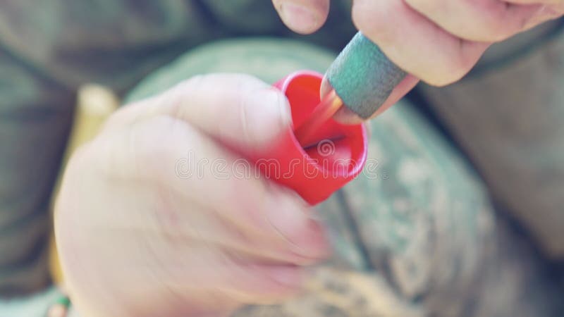 Chamfering of Copper Pipe. Process of Removing Pointed Edge at End of ...
