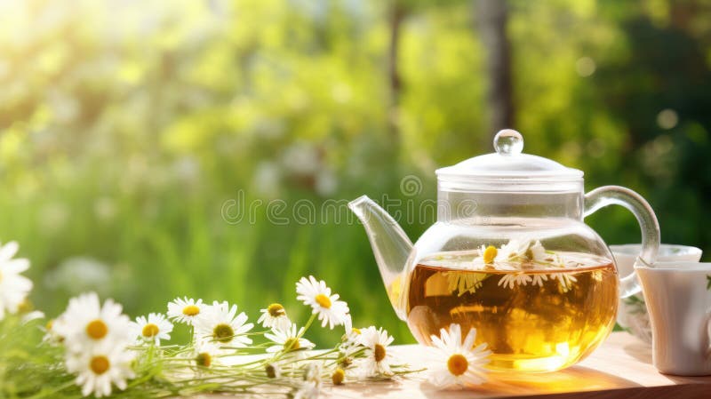 Chamomile Summer Tea. Illustration AI Generative Stock Illustration ...