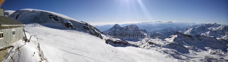 Swiss ALpine Views Over Zermatt and Cervinia Stock Photo - Image of ...