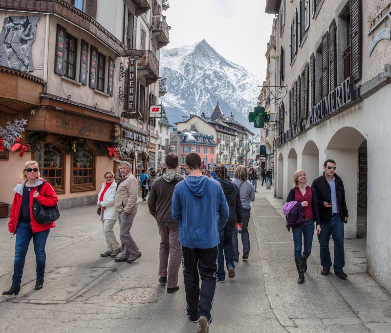 Chamonix, France Street View Editorial Photography - Image of town ...