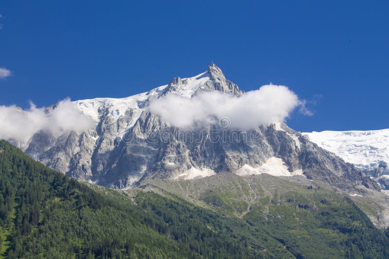 Chamonix mountain views stock image. Image of clouds - 271329157