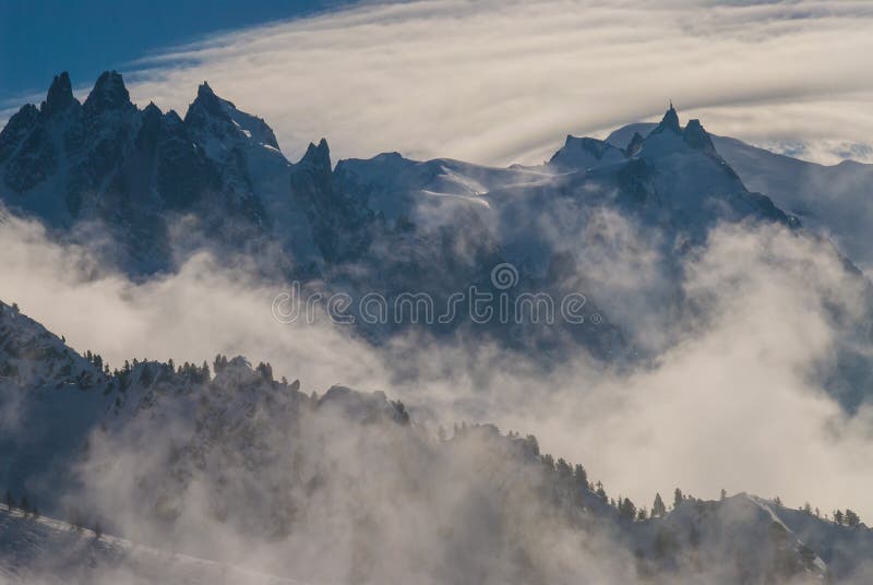 Chamonix Snow Mont Blanc Landscape Stock Photo - Image of hiking ...