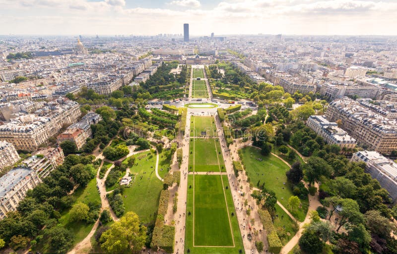 The Champ de Mars in Paris stock image. Image of attraction - 38125161