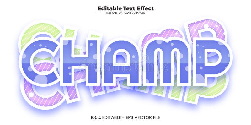 Champ Editable Text Effect in Modern Trend Style Stock Vector ...