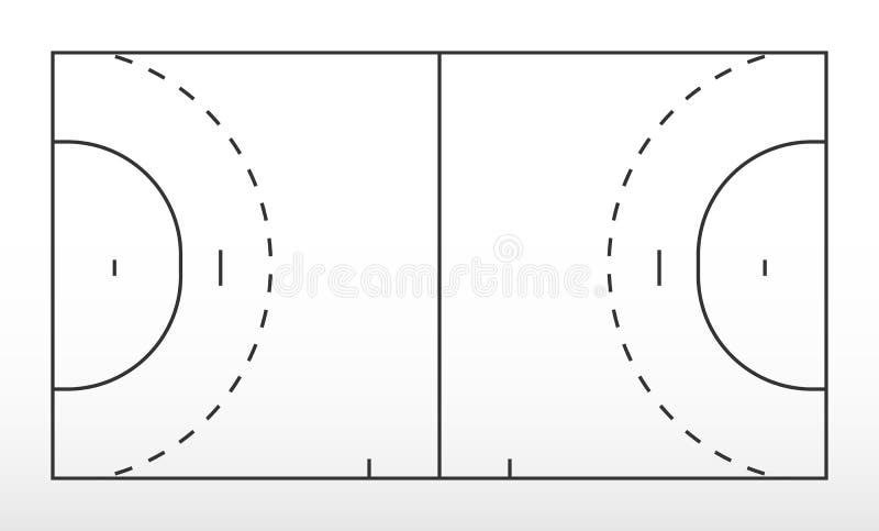 Champ Pour Le Handball Contour Des Lignes Champ De Handball ...