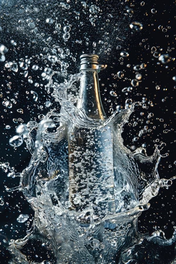 A Champagne Bottle Being Splashed with Water. Perfect for Celebratory ...