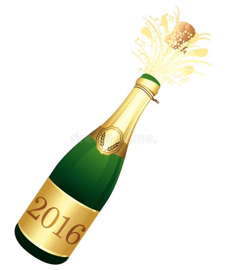 2016 Champagne Bottle. Celebration Icon Stock Vector - Illustration of ...