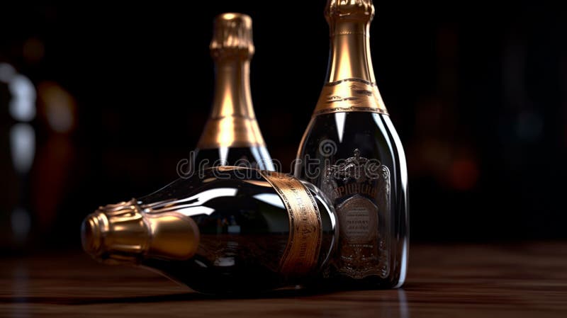 Champagne Bottle or Champaign Champaign. Generative AI Stock ...